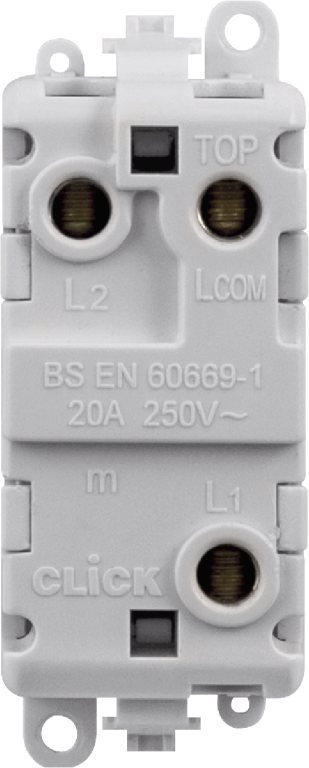 Click GridPro Polar White 20AX 3 Position Centre Off Retractive Switch ...