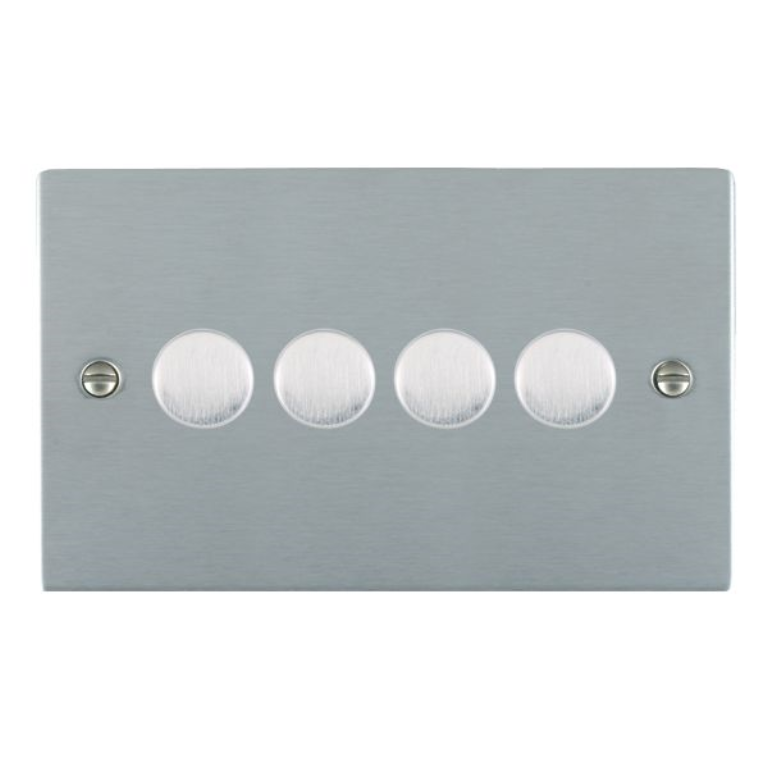 Hamilton Sheer Satin Chrome 4 Gang 100W 2 Way Push On/Off Rotary ...