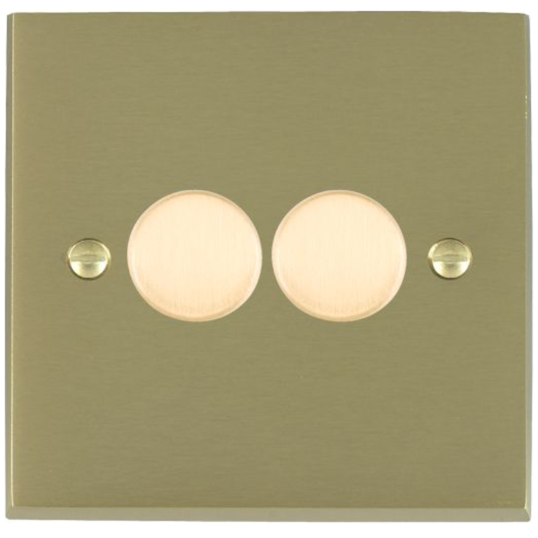 Hamilton Cheriton Victorian Satin Brass 2 Gang 100W 2 Way Push On/Off ...