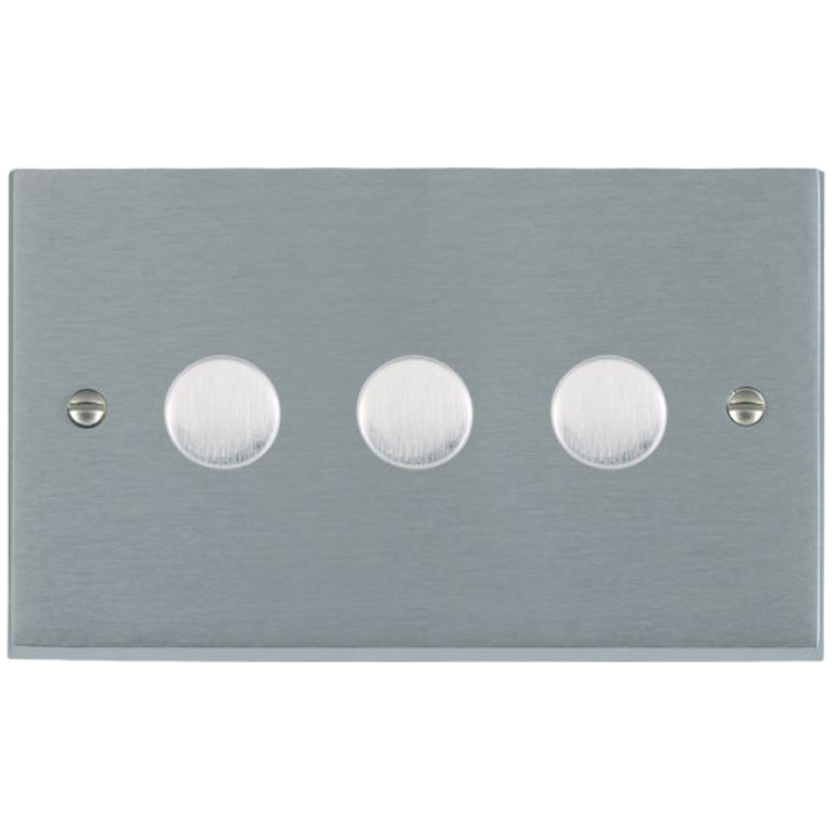 Hamilton Cheriton Victorian Satin Chrome 3 Gang 100W 2 Way Push On/Off ...