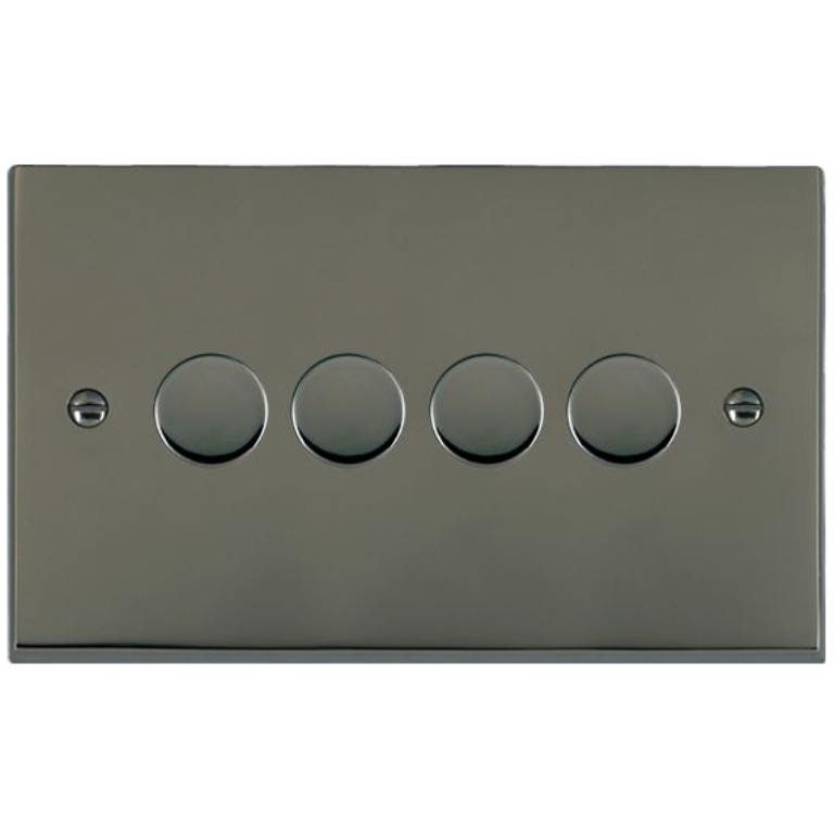 Hamilton Cheriton Victorian Black Nickel 4 Gang 100W 2 Way Push On/Off ...