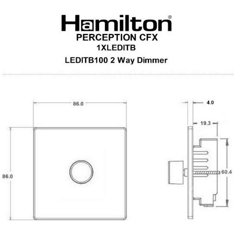 Hamilton Perception CFX Clear 1 Gang 100W 2 Way Push On/Off Rotary ...