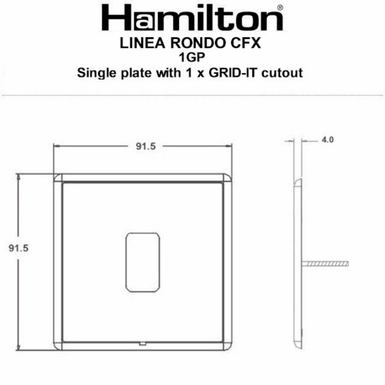 Hamilton Linea-Rondo CFX Satin Nickel Frame/Bright Steel Plate 1 Gang ...