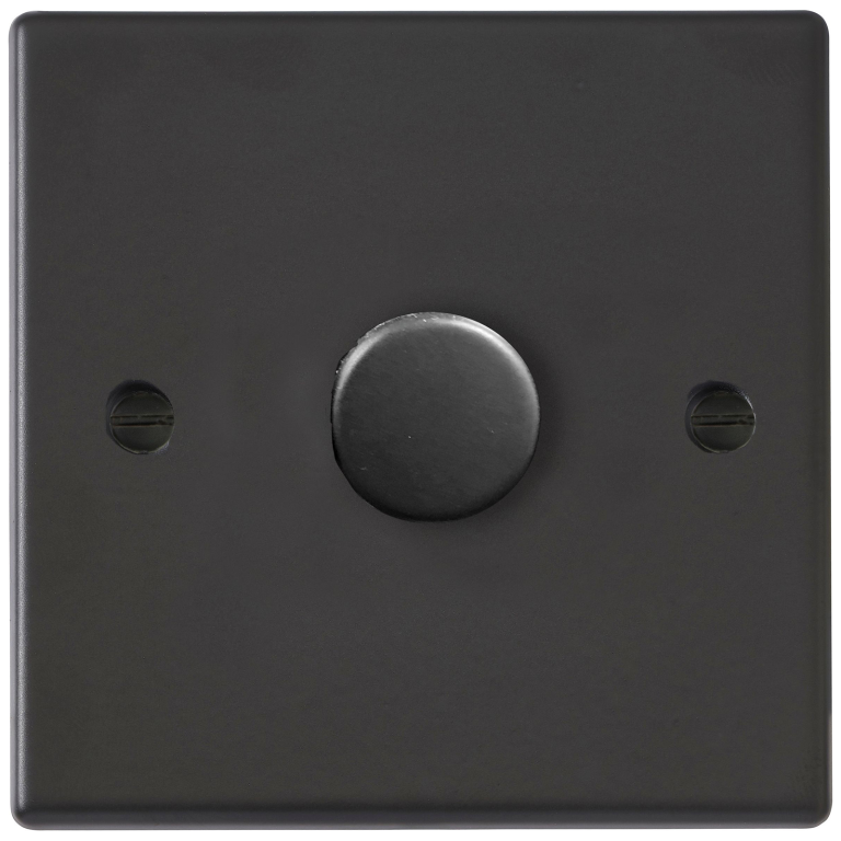 Hamilton Sheer Matt Black 1 Gang 100W 2 Way Push On/Off Rotary ...