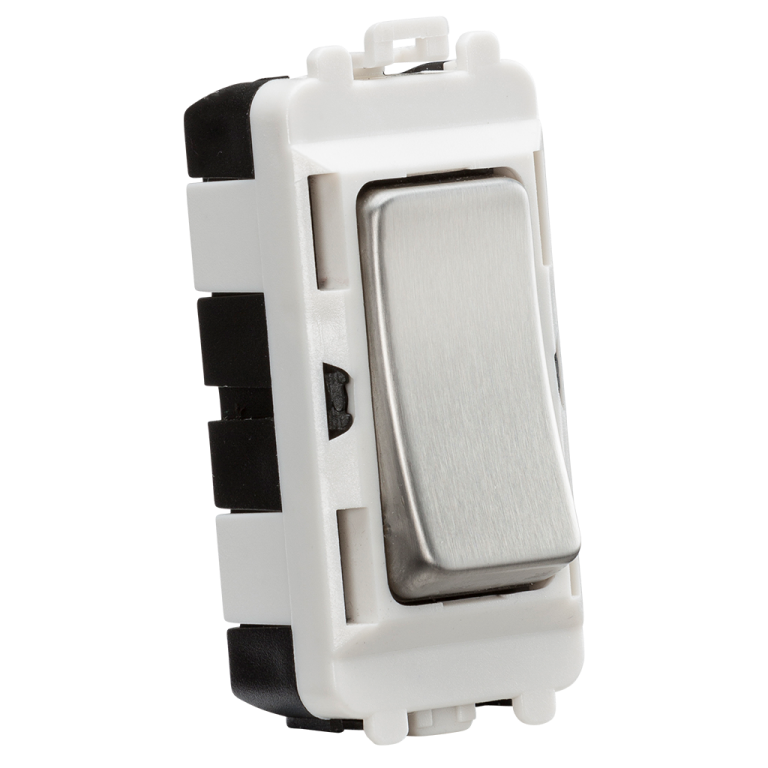 Knightsbridge Grid Brushed Chrome 20AX 2 Way Centre Off Switch Module ...