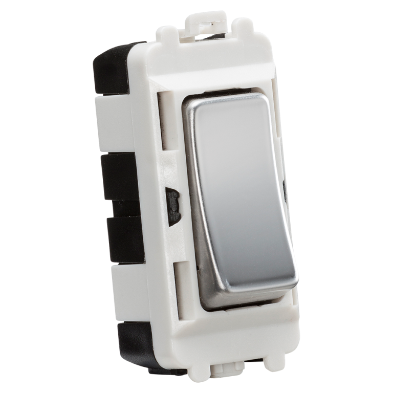 Knightsbridge Grid Polished Chrome 20AX Intermediate Switch Module | UKES