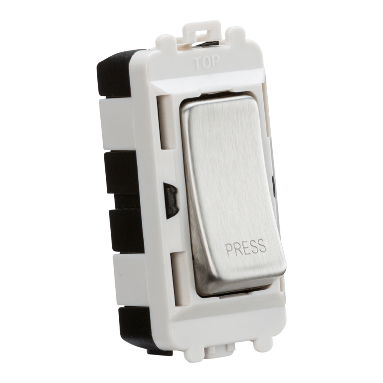 Knightsbridge Grid Brushed Chrome 20AX 2 Way Retractive Switch Module ...