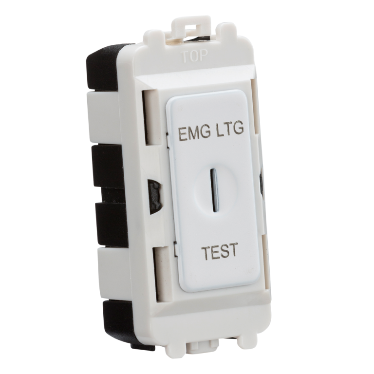 Knightsbridge Grid Matt White 20AX 2 Way Keyswitch Module Marked ‘EMG ...