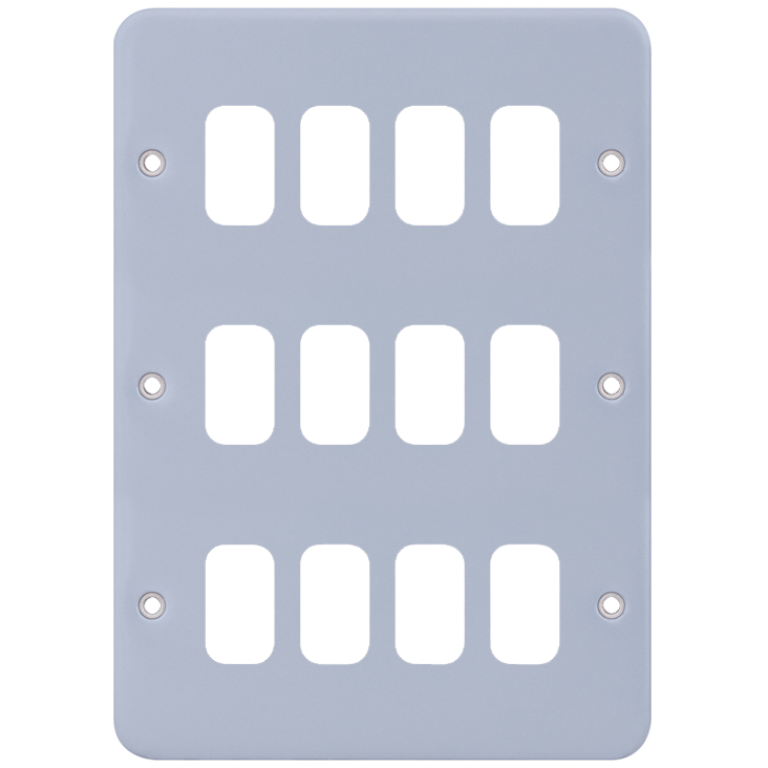 Selectric Metal Clad GRID360 12 Gang Faceplate | UKES