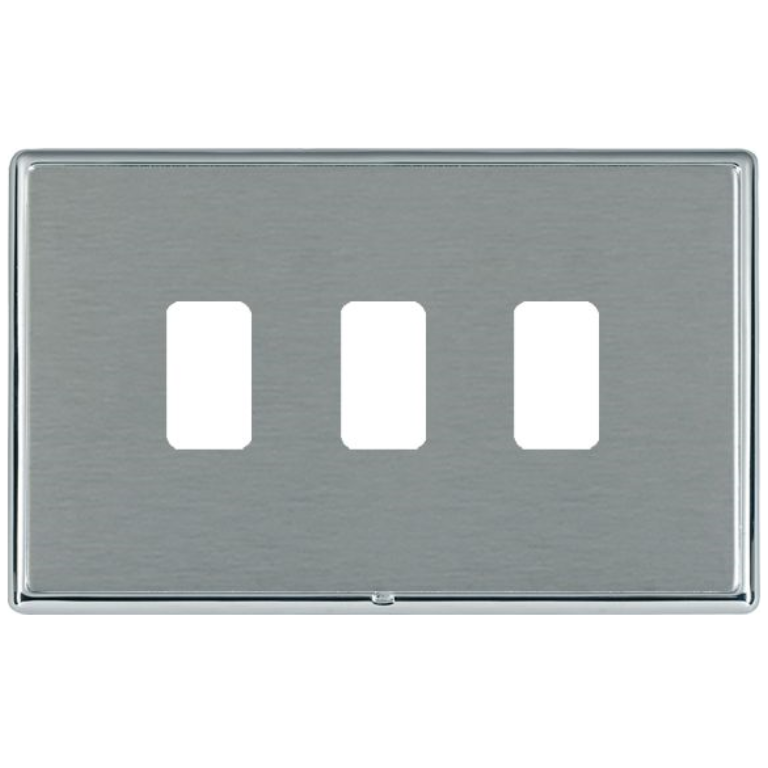 Hamilton Linea-Rondo CFX Bright Chrome Frame/Satin Steel Plate 3 Gang ...