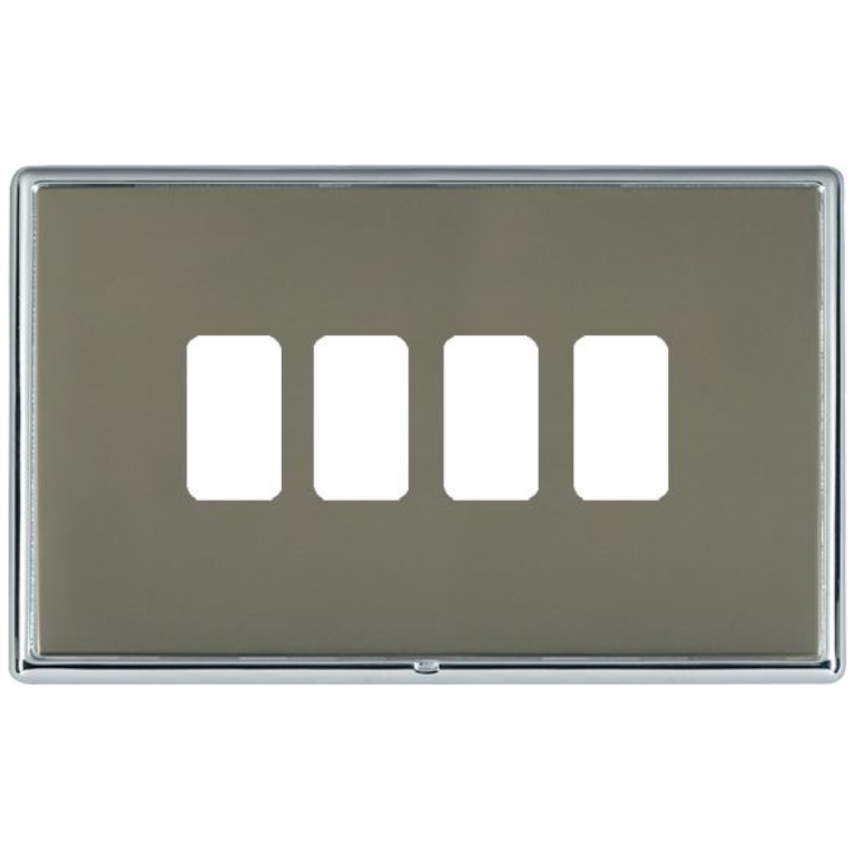 Hamilton Linea-Rondo CFX Bright Chrome Frame/Black Nickel Plate 4 Gang ...