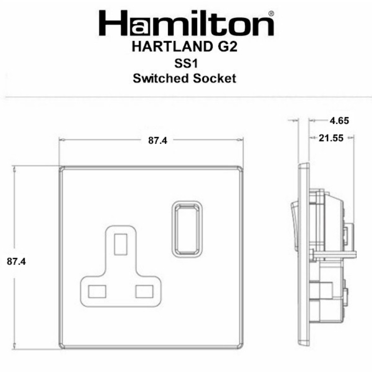 Hamilton Hartland G2 Antique Brass 1 Gang 13A Double Pole Switched ...