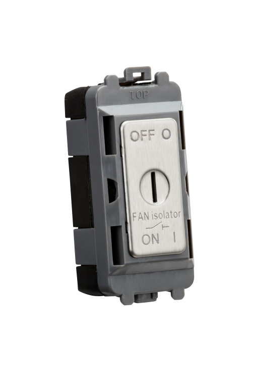 Knightsbridge Grid Brushed Chrome 10A 3 Pole Fan Isolator Keyswitch ...