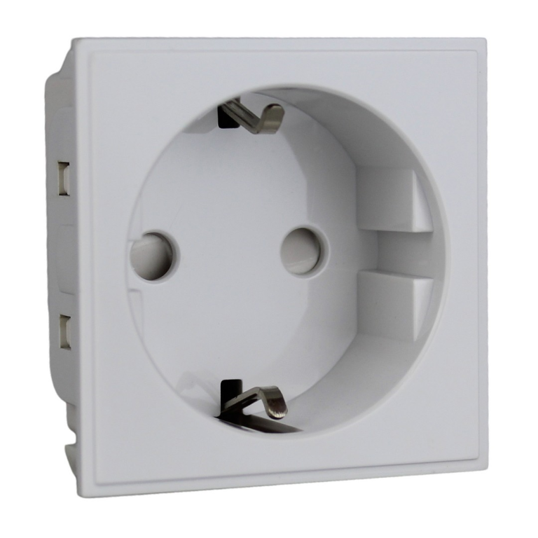 Varilight DataGrid White 50x50mm 16A Euro Socket Schuko Module | UKES