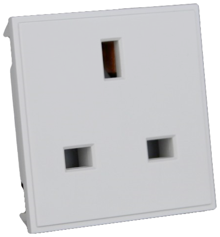 Varilight DataGrid+ White 13A Unswitched Socket Module - 50x50mm | UKES