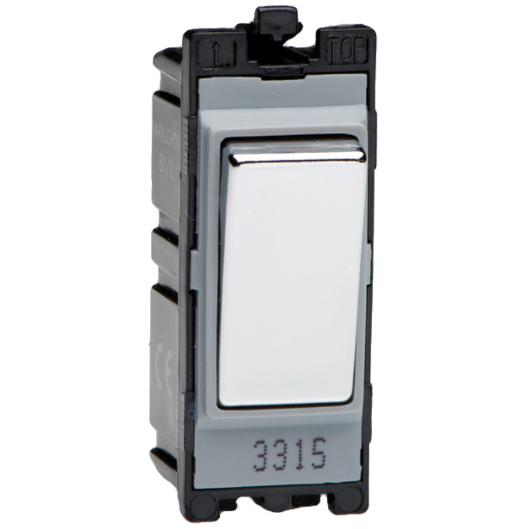 Varilight PowerGrid Polished Chrome 10A Intermediate Switch Module | UKES