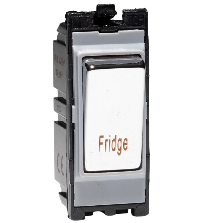 Varilight PowerGrid Polished Chrome 20A 1 Way Double Pole Switch Module ...