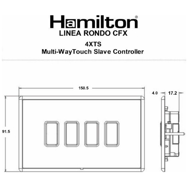 Hamilton Linea-Rondo CFX Satin Nickel Frame/Satin Steel Plate 4 Gang ...