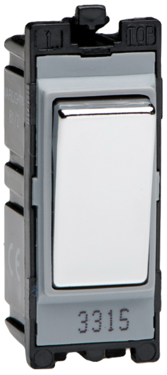 Varilight PowerGrid Polished Chrome 20A 2 Way Switch Module | UKES