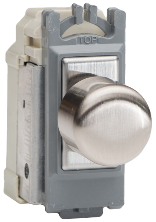 Varilight PowerGrid V-Dim Brushed Steel 6A Intermediate Push-On/Off ...