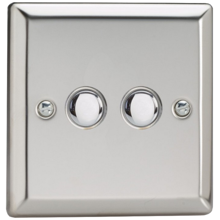 Varilight Classic V-Pro IR Mirror Chrome 2 Gang Tactile Touch Control ...