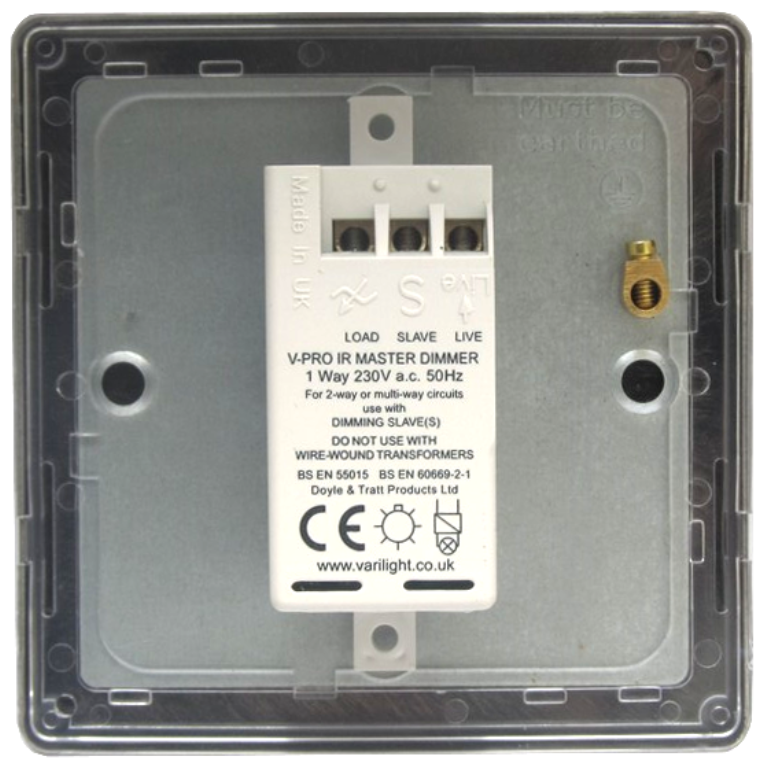 Varilight Screwless V-Pro IR Brushed Brass 1 Gang 1 Way 0-100W Remote ...