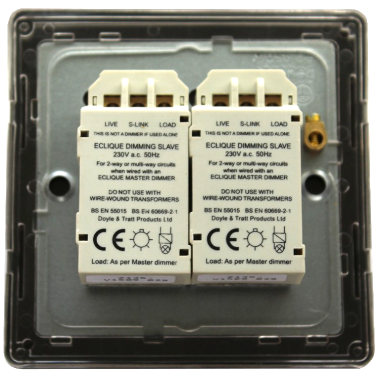 Varilight Screwless V-Pro IR Brushed Brass 2 Gang Tactile Touch Control ...