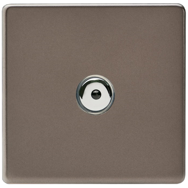 Varilight Screwless V-Pro IR Pewter Effect 1 Gang 1 Way 0-100W Remote ...