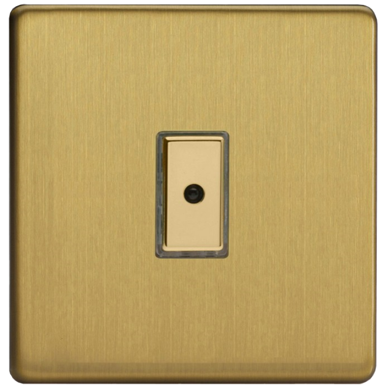 Varilight Screwless V-Pro Multi-Point Brushed Brass 1 Gang 1 Way 0-100W ...