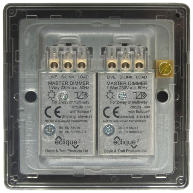 Varilight Screwless V-Pro Multi-Point Premium White 2 Gang 1 Way 0-100W ...