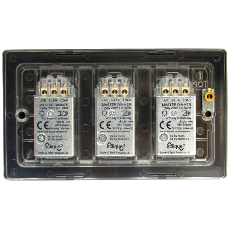 Varilight Screwless V-Pro Multi-Point Premium White 3 Gang 1 Way 0-100W ...