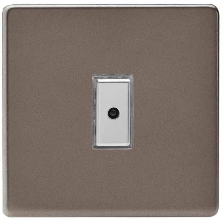 Varilight Screwless V-Pro Multi-Point Pewter Effect 1 Gang 1 Way 0-100W ...