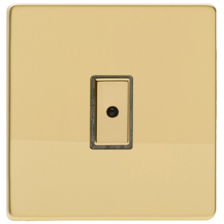 Varilight Screwless V-Pro Multi-Point Polished Brass 1 Gang 1 Way 0 ...