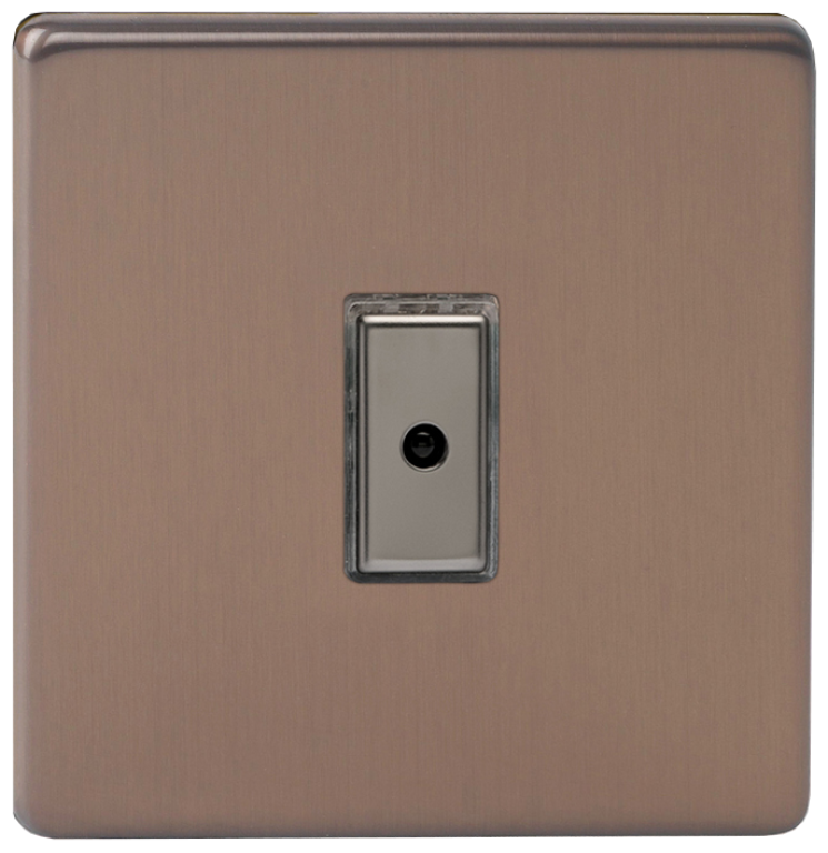 Varilight Screwless V-Pro Multi-Point Brushed Bronze 1 Gang 1 Way 0 ...