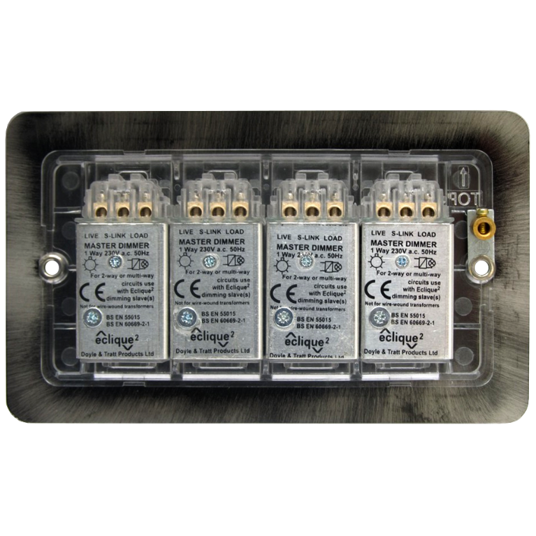 Varilight Ultraflat V-Pro Multi-Point Polished Chrome 4 Gang 1 Way 0 ...