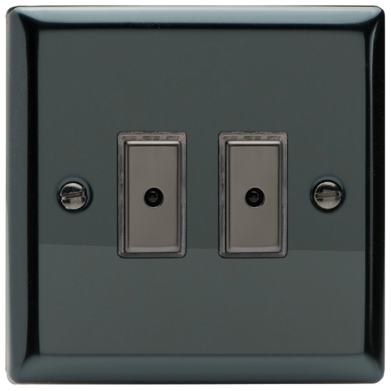 Varilight Classic V-Pro Multi-Point Iridium Black 2 Gang 1 Way 0-100W ...