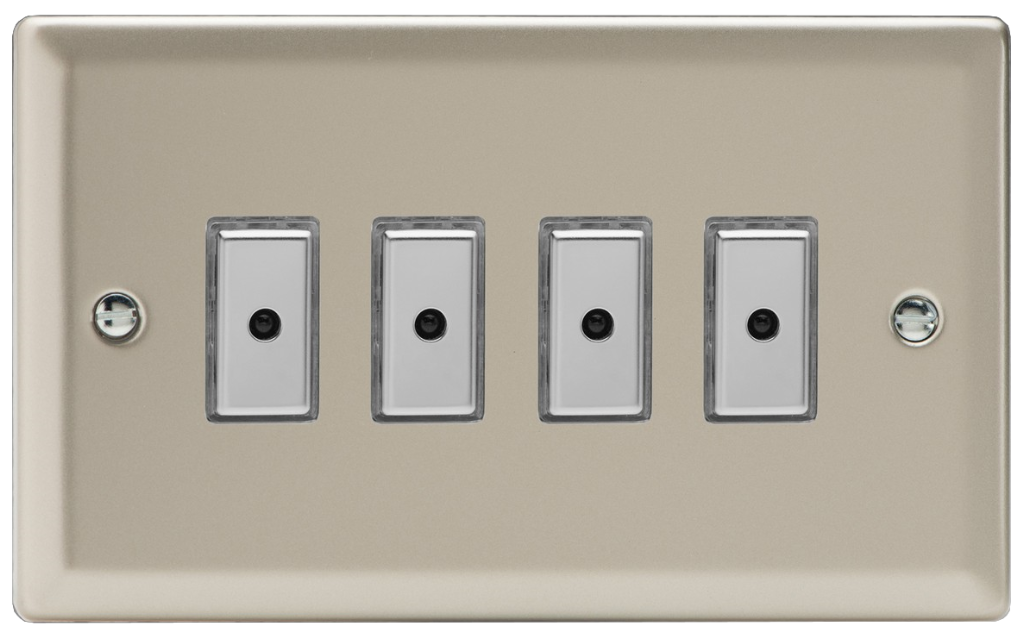 Varilight Classic V-Pro Multi-Point Satin Chrome 4 Gang 1 Way 0-100W ...