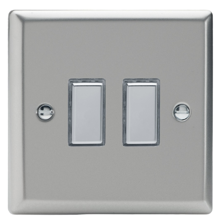 Varilight Classic V-Pro Multi-Point Satin Chrome 2 Gang Tactile Touch ...