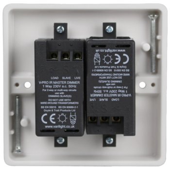 Varilight V-Pro IR White 2 Gang 1 Way 0-100W Remote/Touch Control ...