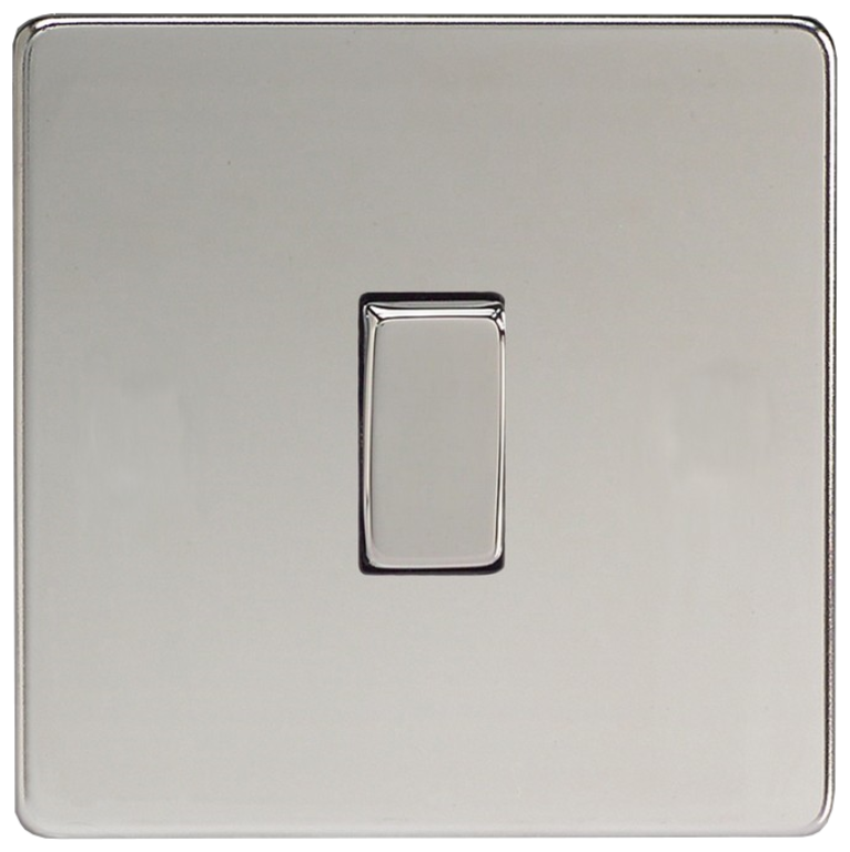 Varilight Screwless Polished Chrome 1 Gang 10A 1 Way Retractive ...