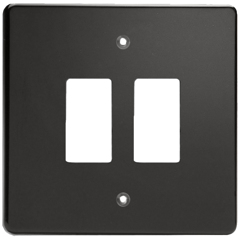 Varilight PowerGrid Premium Black 2 Gang Faceplate | UKES