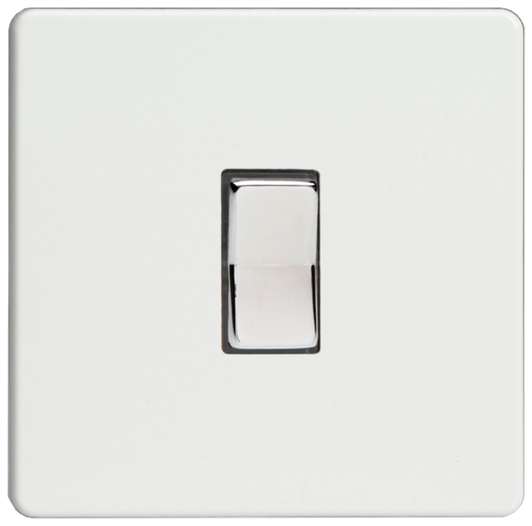 Varilight Screwless Premium White 1 Gang 10A 2 Way and Off Retractive ...