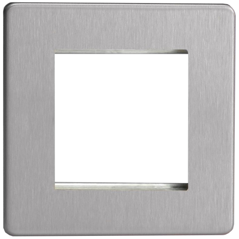 Varilight Screwless Brushed Steel 1 Gang Twin Aperture DataGrid ...