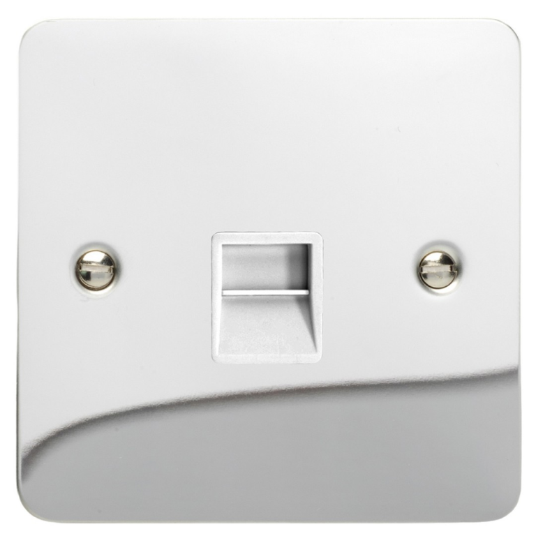 Varilight Ultraflat Polished Chrome 1 Gang Telephone Secondary ...