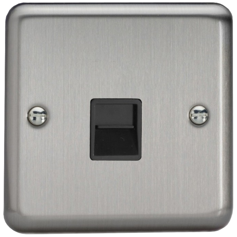 Varilight Value Matt Chrome 1 Gang Telephone Secondary Extension Socket ...