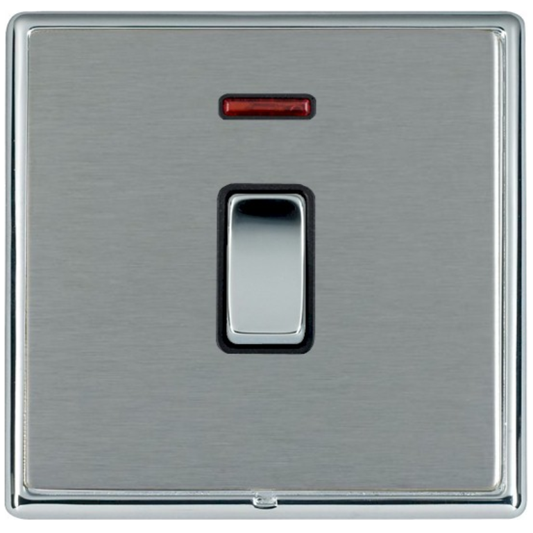 Hamilton Linea-Rondo CFX Bright Chrome Frame/Satin Steel Plate 1 Gang ...