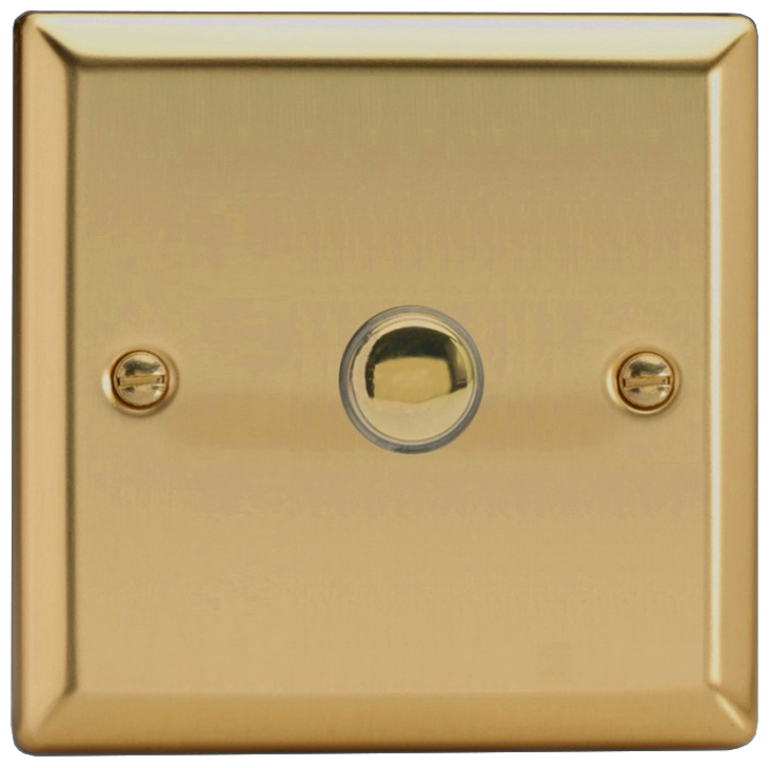 Varilight Classic Victorian Brass 1 Gang 6A 2 Way Push-On/Off Impulse ...