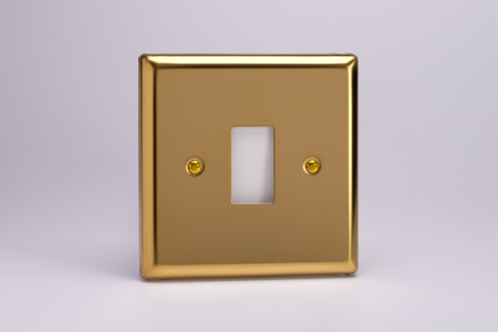 Varilight Classic Victorian Brass 1 Gang Single Plate PowerGrid ...