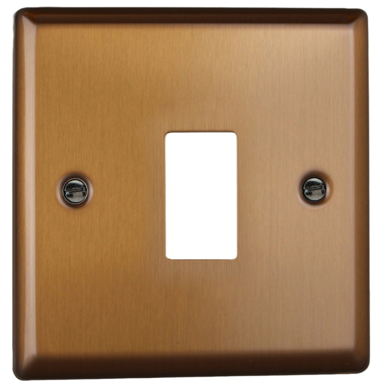 Varilight Urban Brushed Bronze 1 Gang Single Plate PowerGrid Faceplate ...