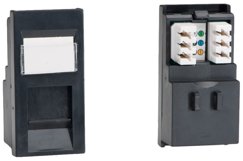 Varilight DataGrid Black RJ11 Socket Module - 25x50mm | UKES